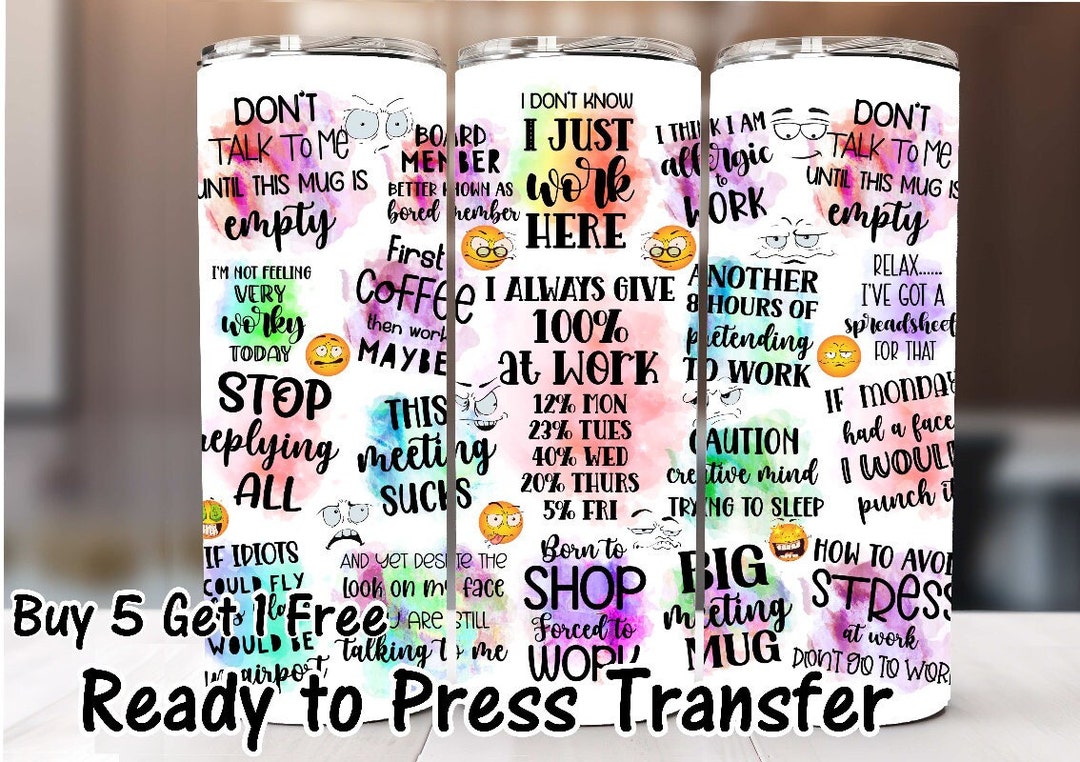 Buy 5 Get 1 Free NOT A DIGITAL Ready to Press Print Funny Work Office ...