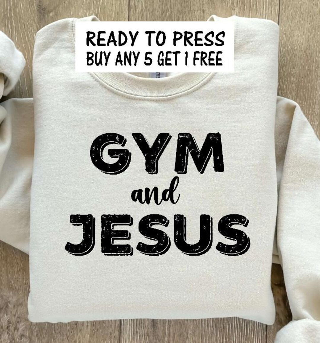 Gym and Jesus Ready to Press DTF or Sublimation Transfer DTF Print ...