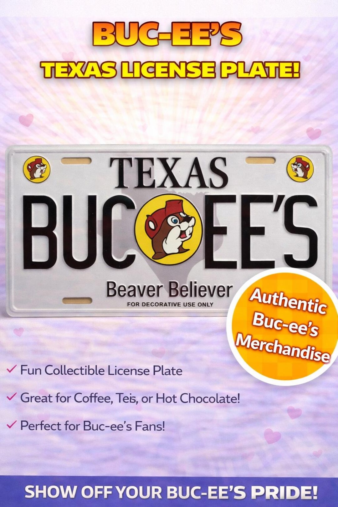 Buc-ee's Texas Collector License Plate | Beaver Mascot Memorabilia - Etsy