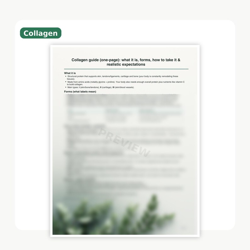 One-page Collagen Guide - Etsy