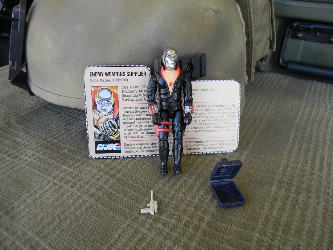 Vintage 1983 GI JOE COBRA Destro Loose, Incomplete, With File Card - Etsy