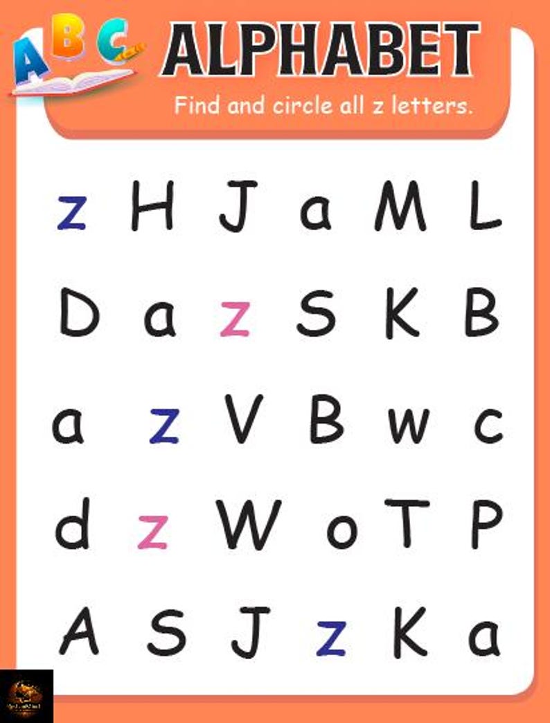Circle the Letter Worksheets A–Z Alphabet Practice Uppercase and ...