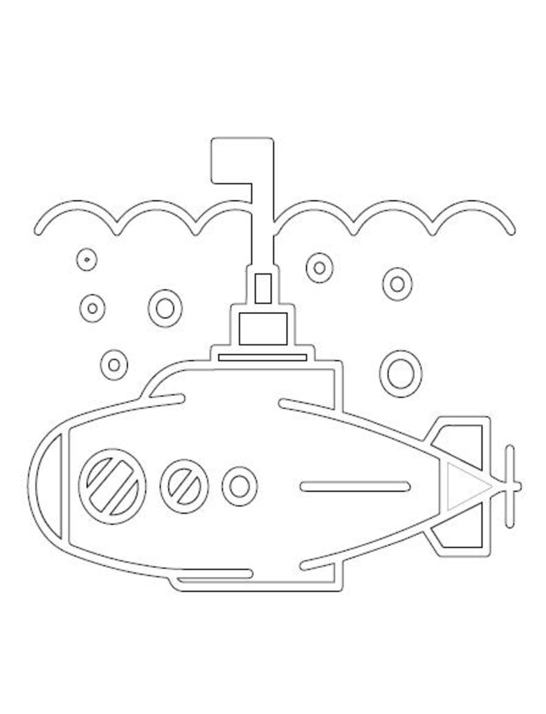 Submarine Coloring Pages (large Print) 20+ Coloring Pages - Etsy
