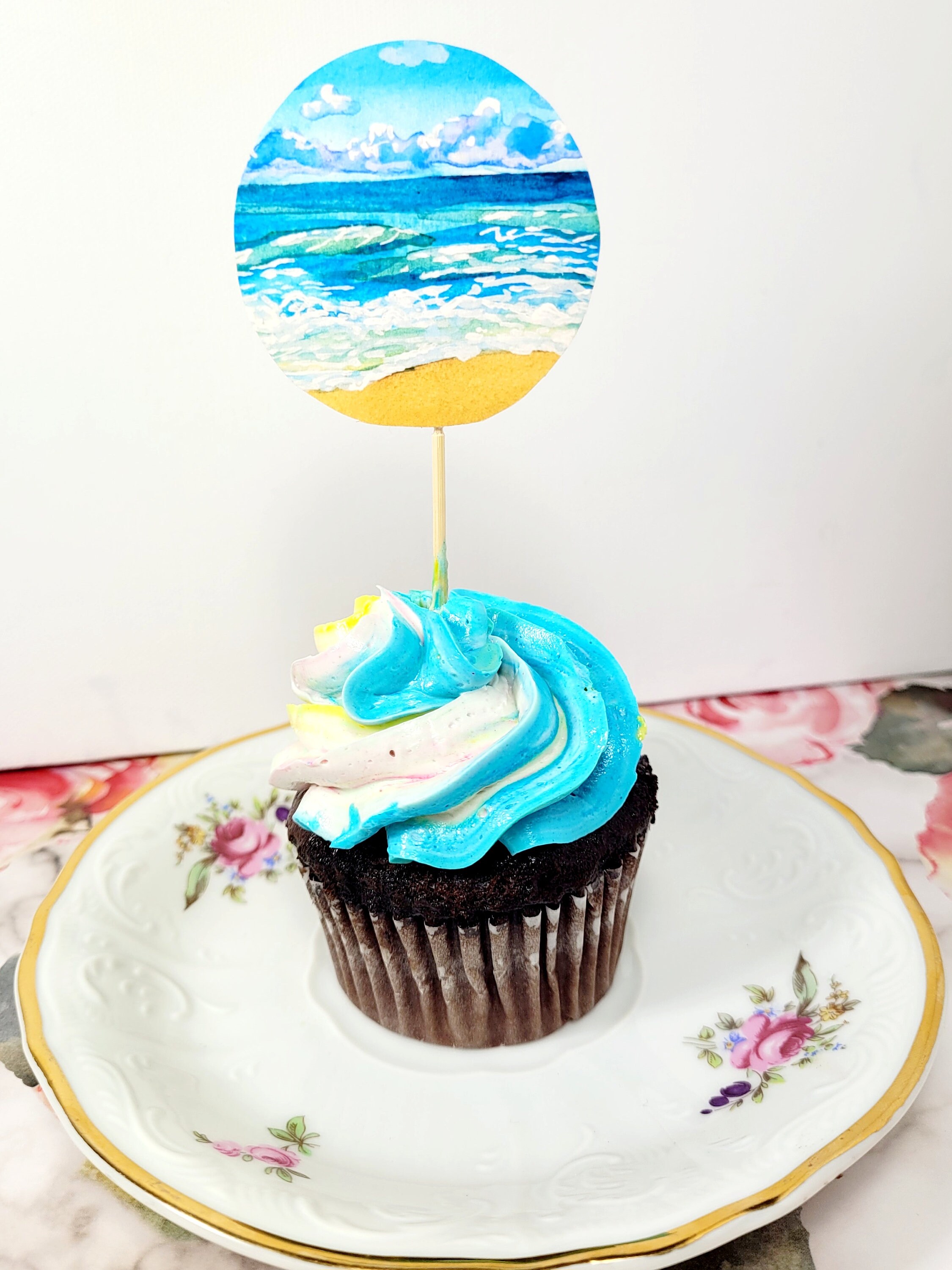 Cupcake Toppers Printable File - Beach Party Ocean - Etsy