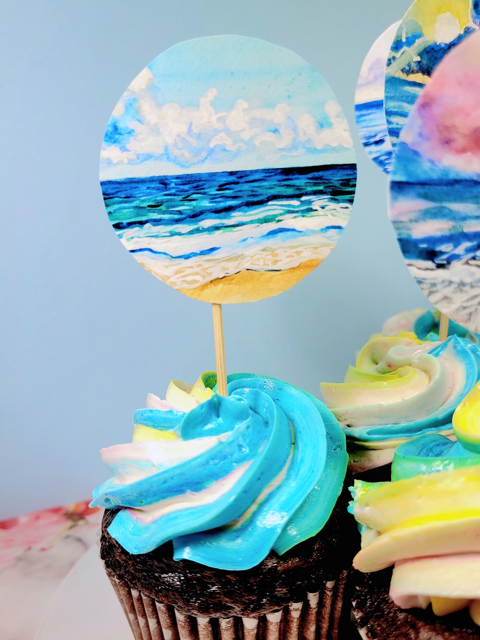 Cupcake Toppers Printable File - Beach Party Ocean - Etsy