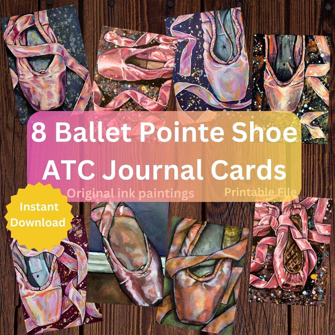 Ballet Pointe Shoes ATC Journal Planner Stickers Printable - Etsy