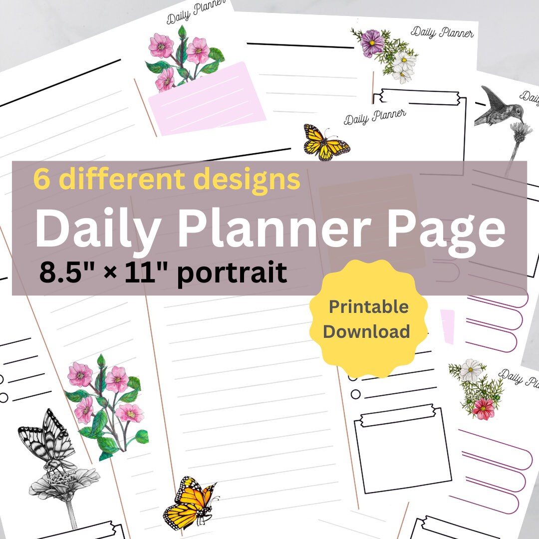 Daily Planner Schedule Bujo Printable File - Etsy