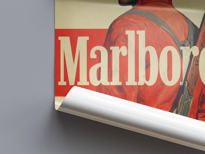 Vintage Cigarette Western Cowboy Poster Print - Retro Marlboro Print ...