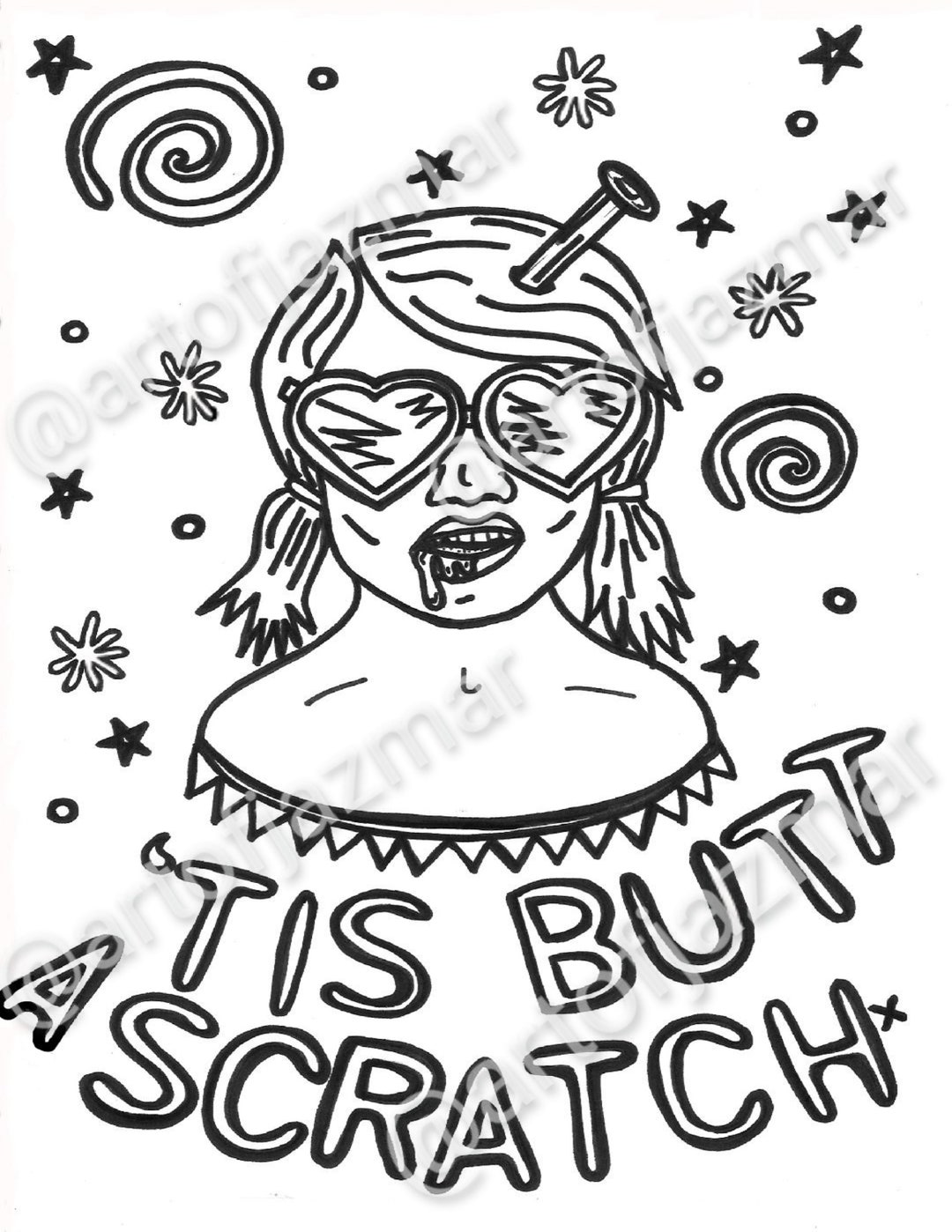 Adult Coloring Page - A Scratch - Etsy