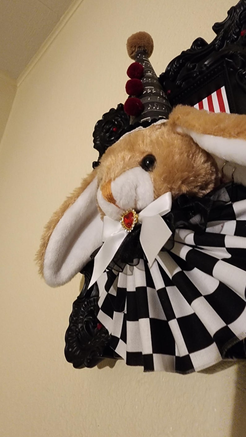 Rabbit Taxidermy - Wall Mount - Goth Style -checkered - Plush Mounted ...