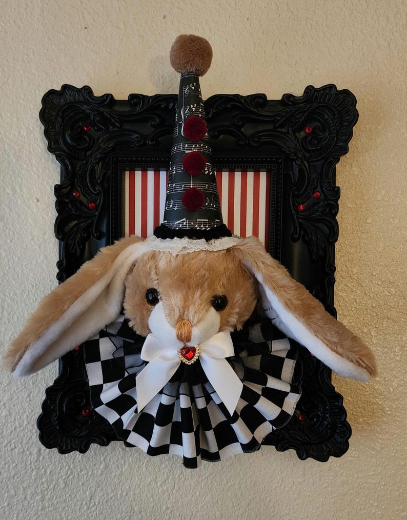 Rabbit Taxidermy - Wall Mount - Goth Style -checkered - Plush Mounted ...