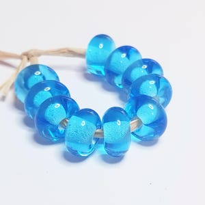 Turquoise Ice, Lampwork Spacer Beads, SRA, UK - Etsy