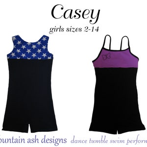Casey Unitard Sewing Pattern Girls Sizes 2-14 Gymnastics Unitard, Dance ...