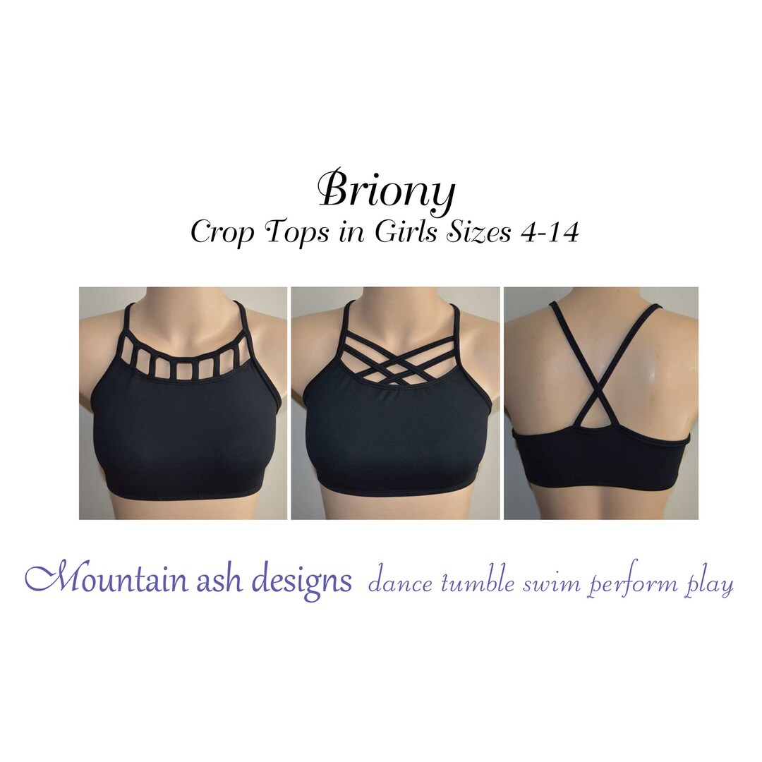 Girls Strappy Neckline Crop Top Pattern Briony Gymnastics Dance Cutouts ...