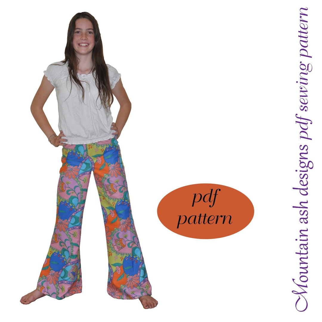 Bell Bottoms Sewing Pattern Bell Bottoms Pdf Pattern Funky Flares ...