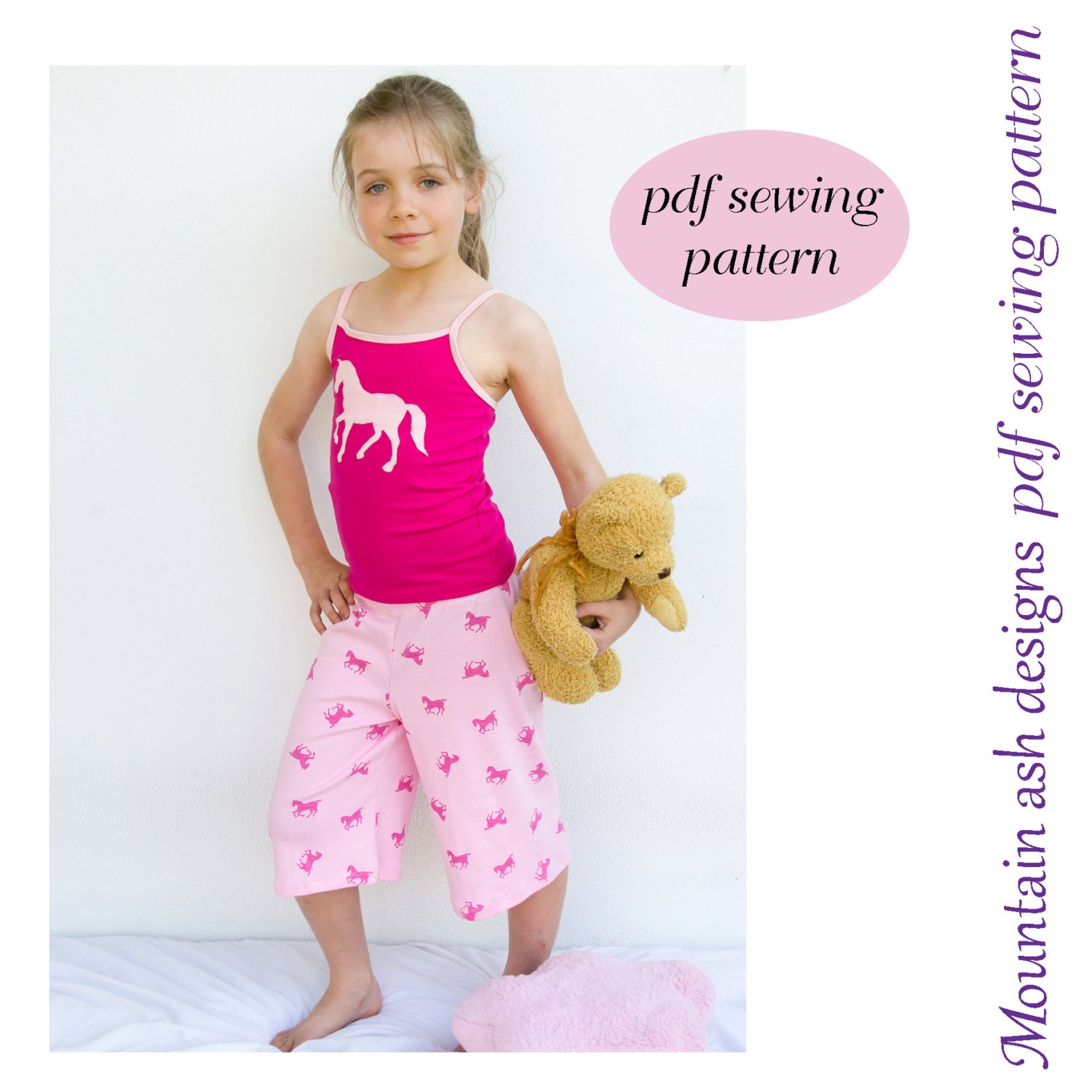 Girls Summer Pajamas Pattern Taya Tank Shorts Pyjamas Pdf | Etsy