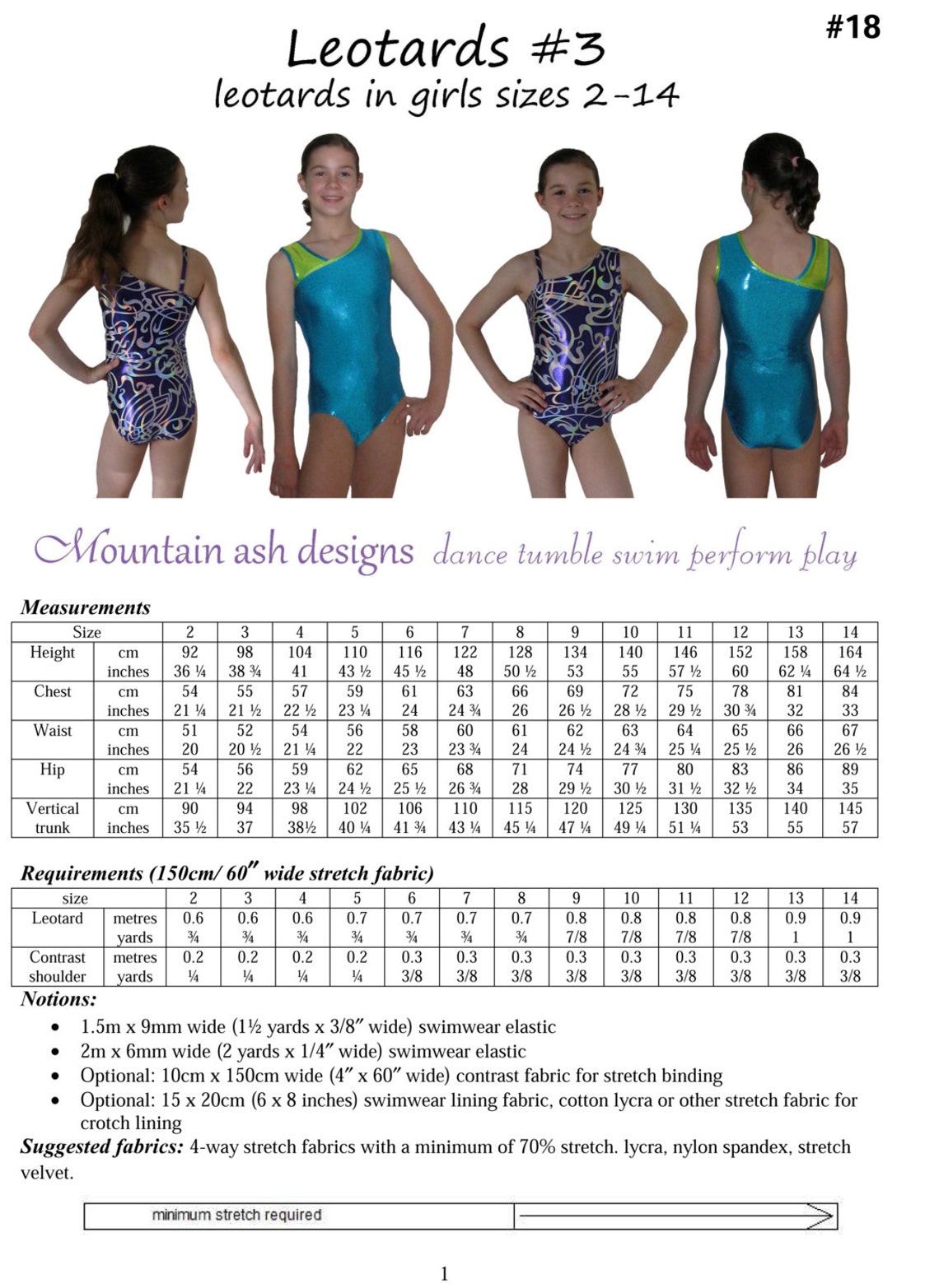 Leotards 3 pdf Sewing pattern gymnastics leotard ballet jazz | Etsy