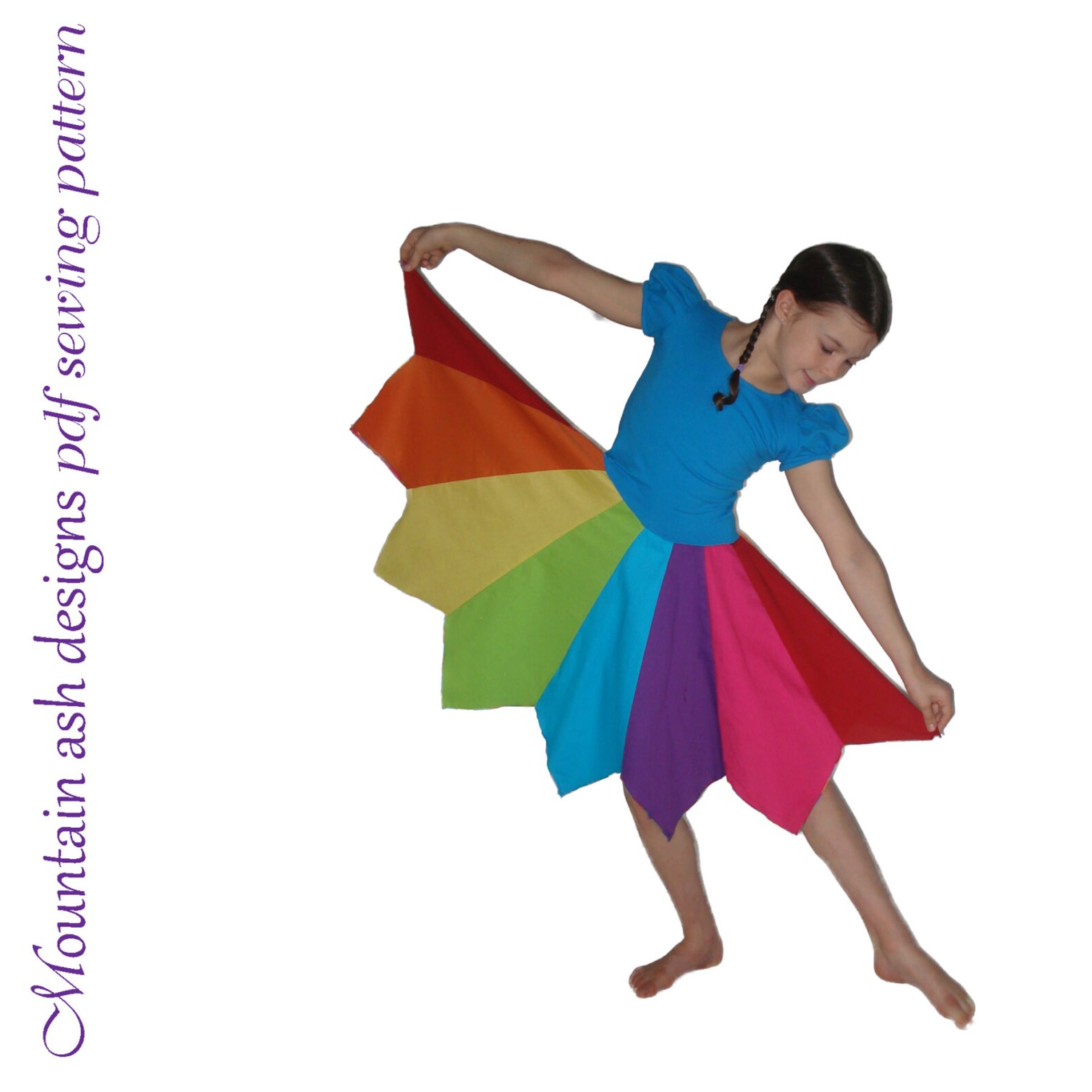 Pippi Rainbow Dress Pdf Sewing Pattern Fairy Dress Pixie Skirt - Etsy