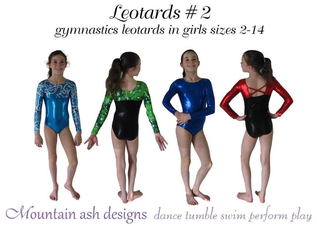 Gymnastics Leotards 2 Pdf Sewing Pattern Long Sleeve Leotard Gym Dance ...
