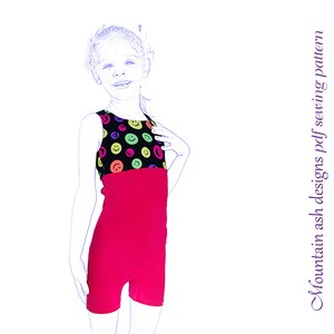 Unitards 1 Sewing Pattern in Girls Sizes 2-14 Racer Back Pdf Pattern ...