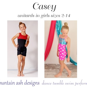 Casey Unitard Sewing Pattern Girls Sizes 2-14 Gymnastics Unitard, Dance ...