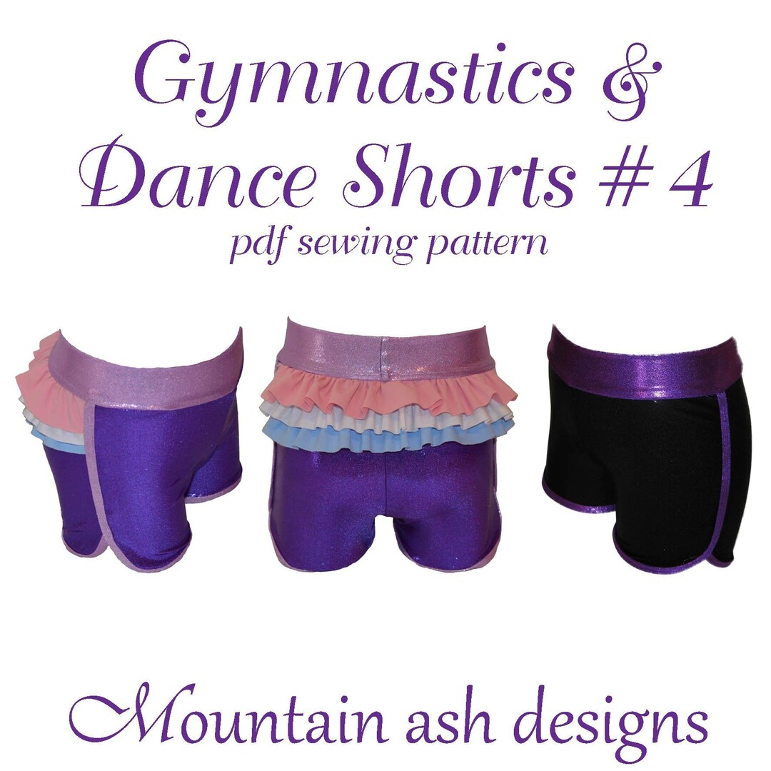 Gymnastics Dance Shorts 4 Pdf Sewing Pattern Girls Sizes 2-14 Ruffle ...