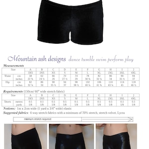 Womens Gymnastics Dance Shorts 5 Pattern Pdf Sewing Pattern Booty ...