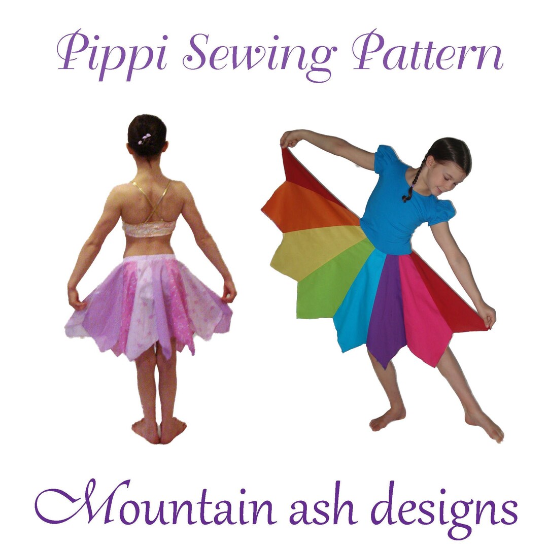Pippi Rainbow Dress Pdf Sewing Pattern Fairy Dress Pixie Skirt Dance ...