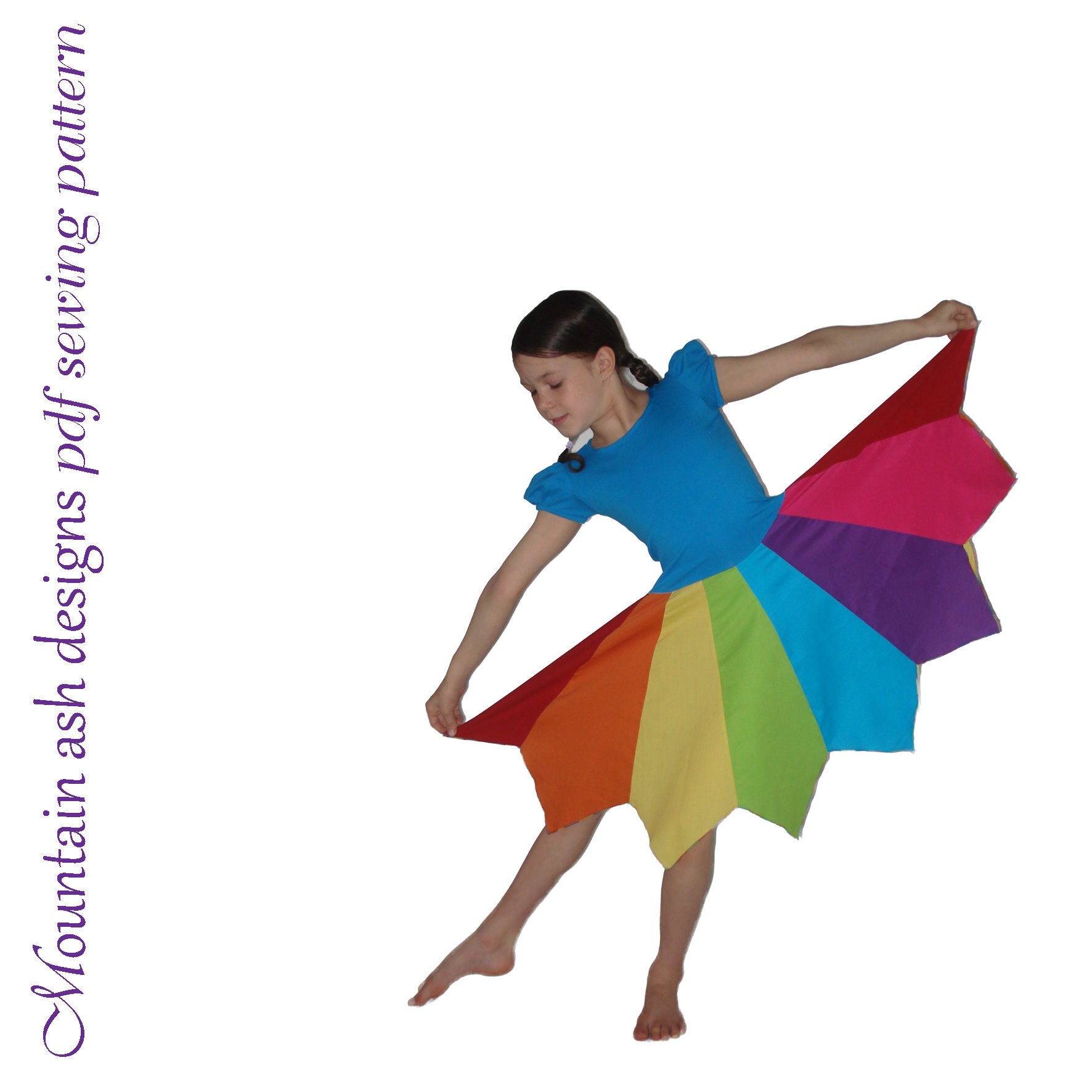 Pippi Rainbow Dress Pdf Sewing Pattern Fairy Dress Pixie Skirt | Etsy ...