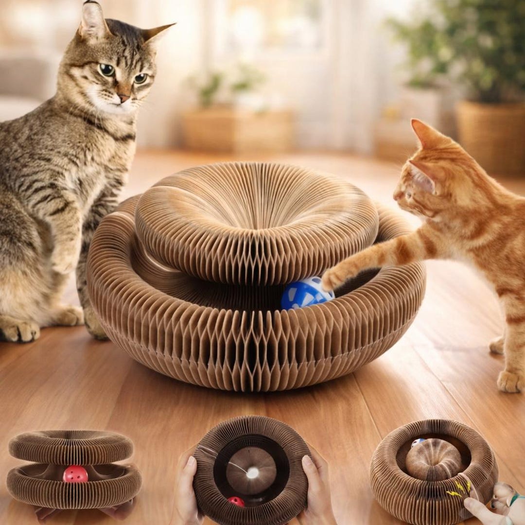 Foldable Honeycomb Cat Scratcher Bed – Recyclable Cardboard Interactive ...