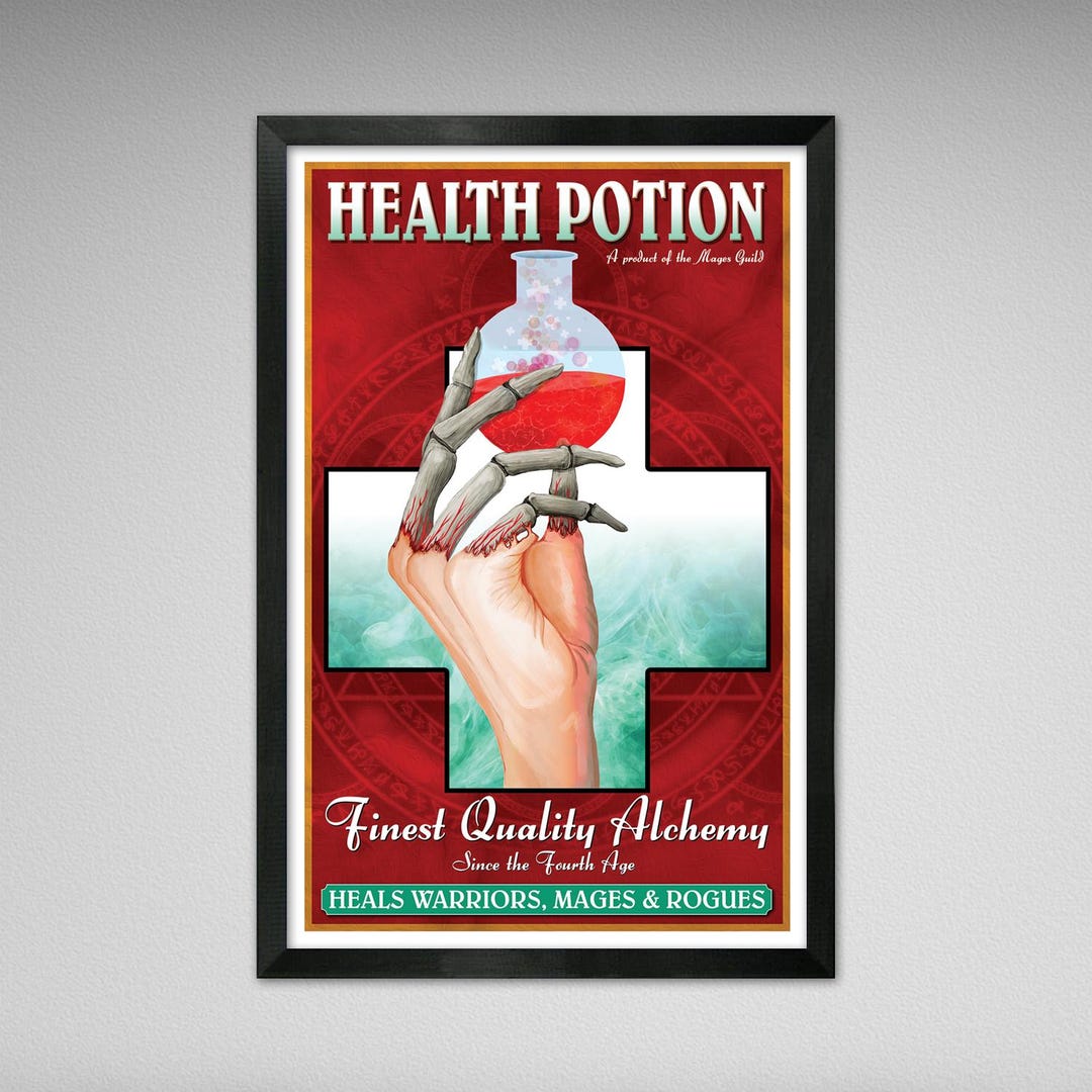 Health Potion - Mages Guild Advertising Print - 11x17 Inches - Etsy
