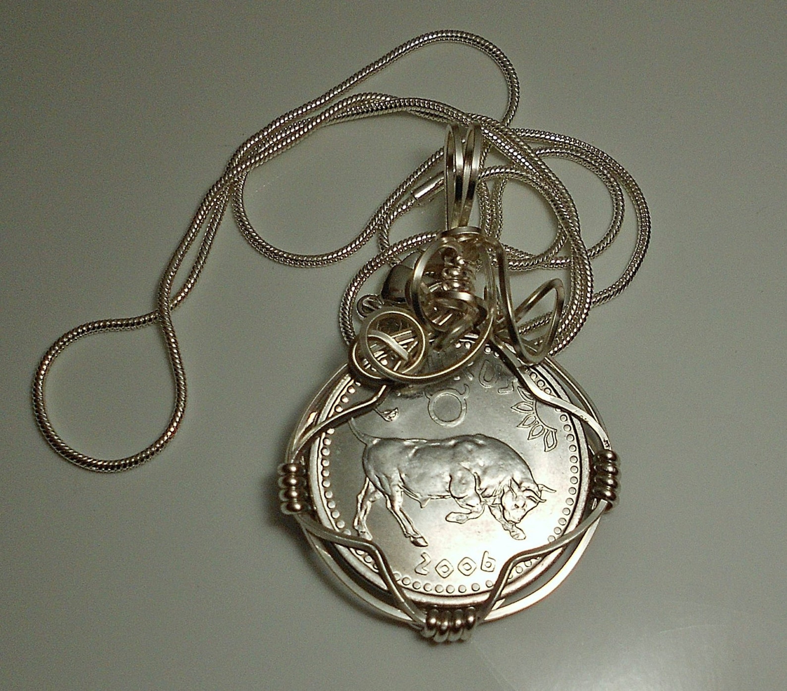 Taurus Zodiac Coin Pendant | Etsy