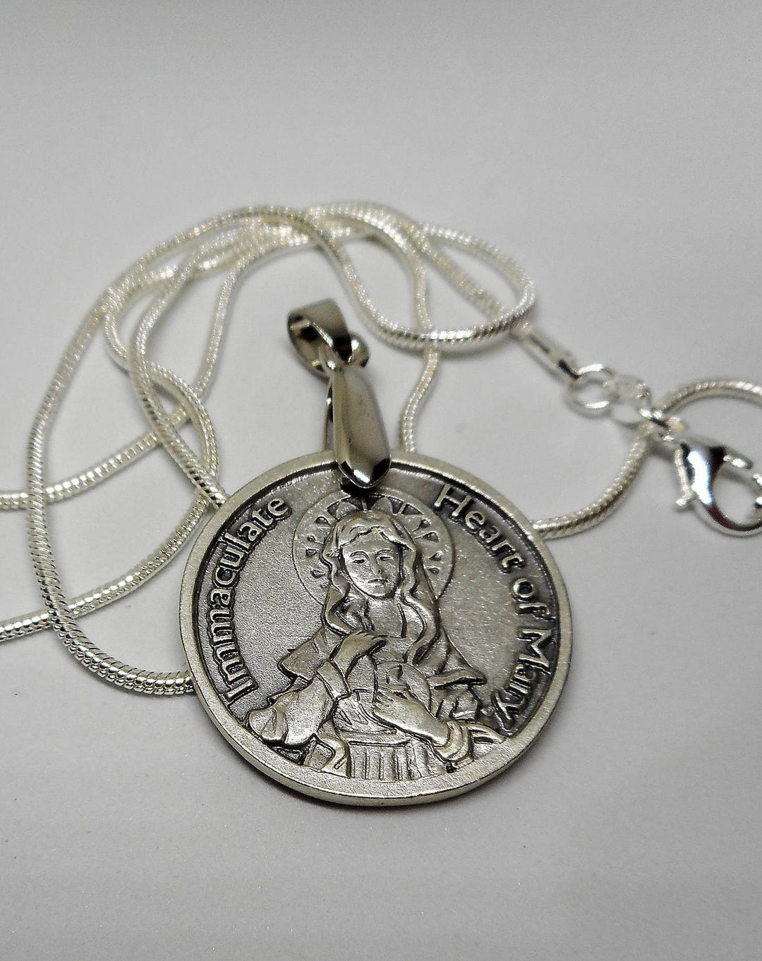 Immaculate Heart of Mary Token Pendant - Etsy