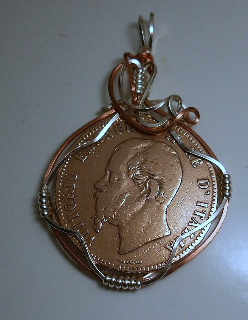 Italy Antique Coin Pendant 1865 152 years old coin | Etsy