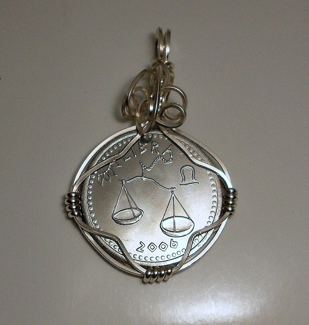 Libra Zodiac Astrology Sign Coin Pendant 2006 - Etsy