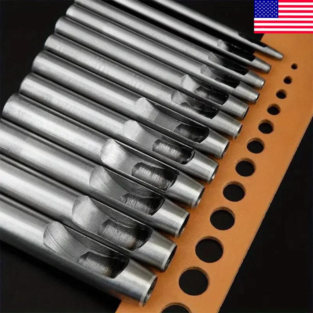 10pcs Leather Hole Punch Tool Set | Round Hollow Punches for ...