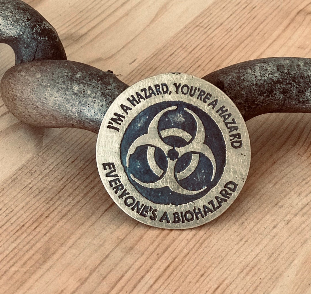 Fun Biohazard Pin Brass Medallion Pin Large Pin Brooch Ren Fest ...
