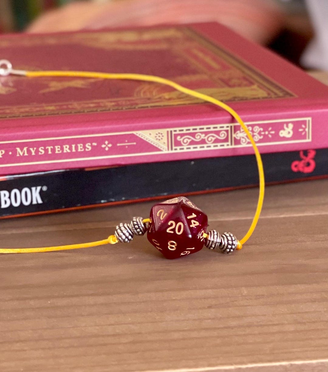 Burgundy D20 Dice Necklace Dice Jewelry Dungeons and Dragons Necklace ...