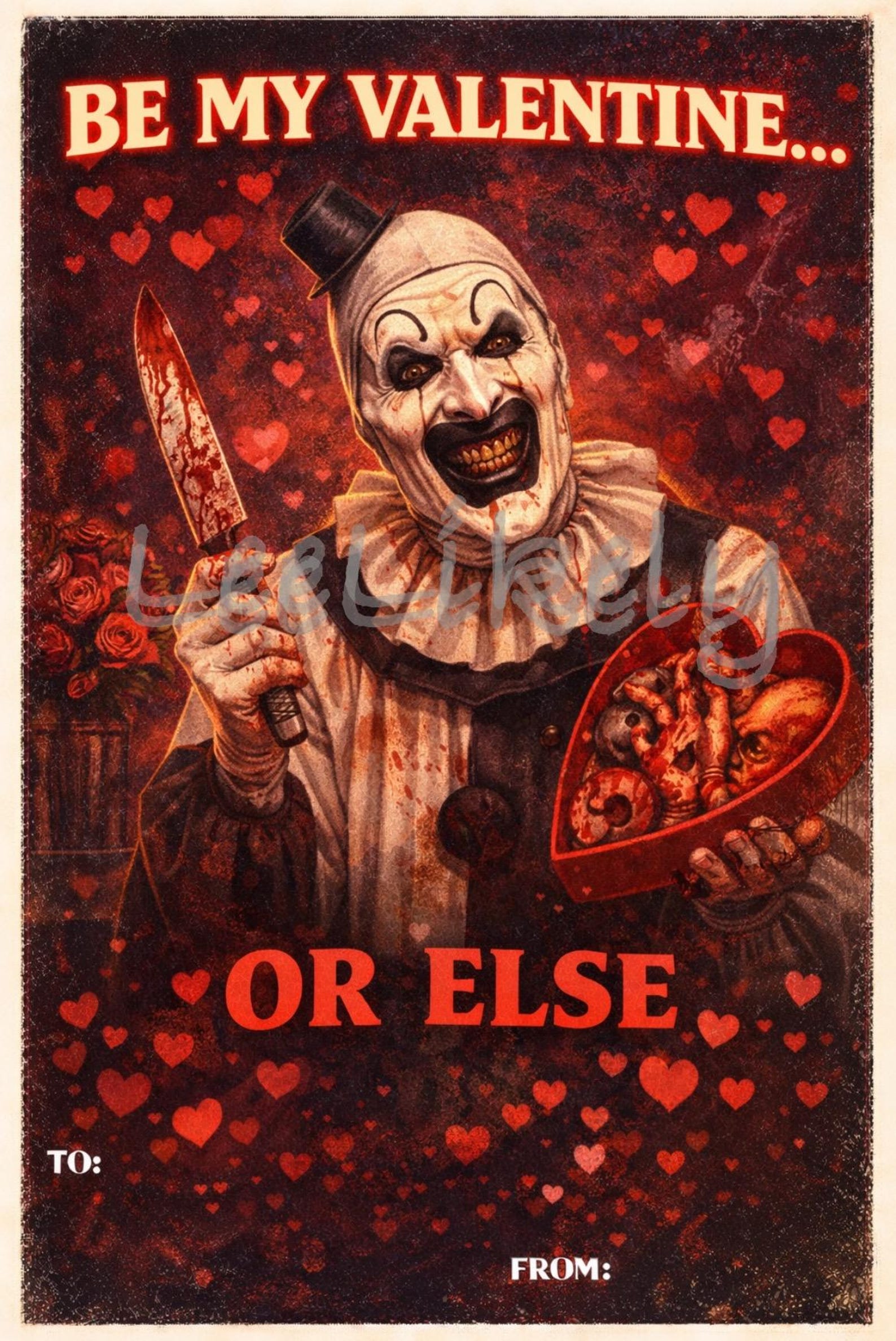 Art the Clown Terrifier Valentines Printable Card - Etsy