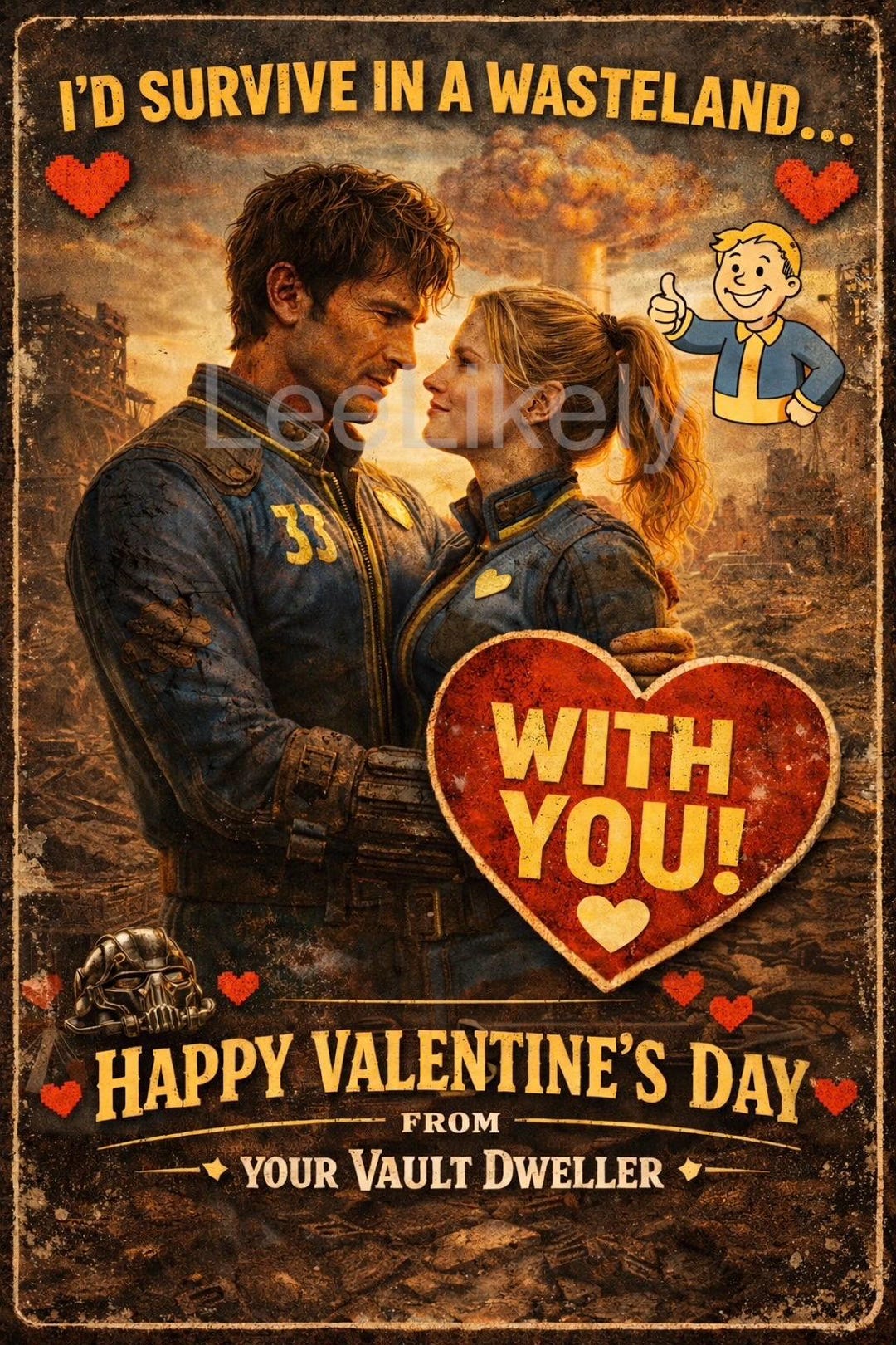 Fallout Inspired Printable Valentine’s Day Card - Etsy