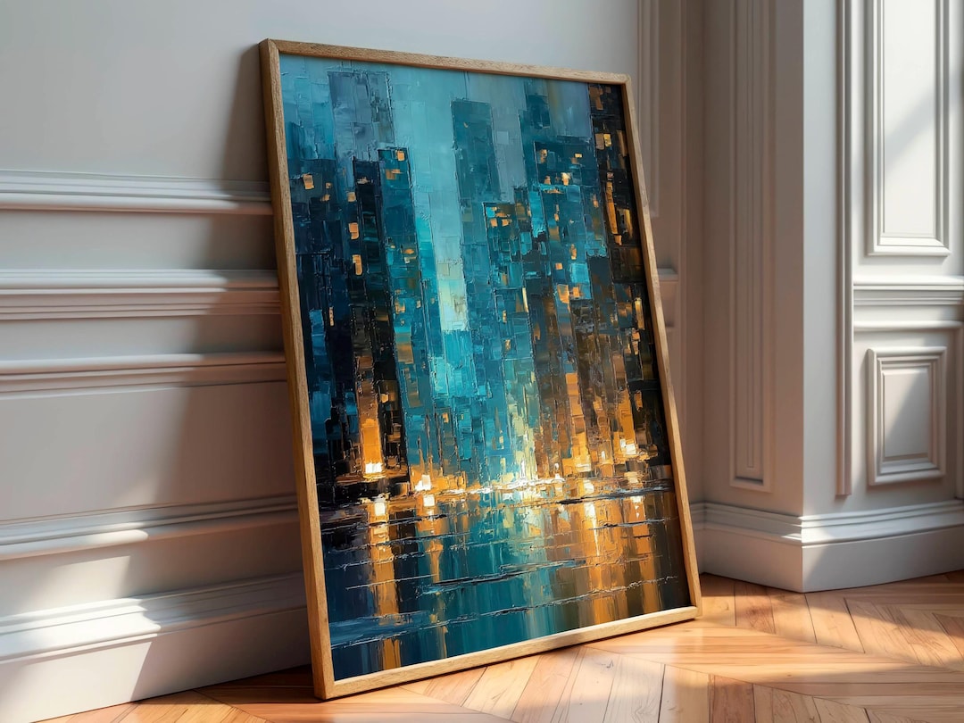 Abstract City Printable Wall Art – Brushstroke Mid Century Modern ...
