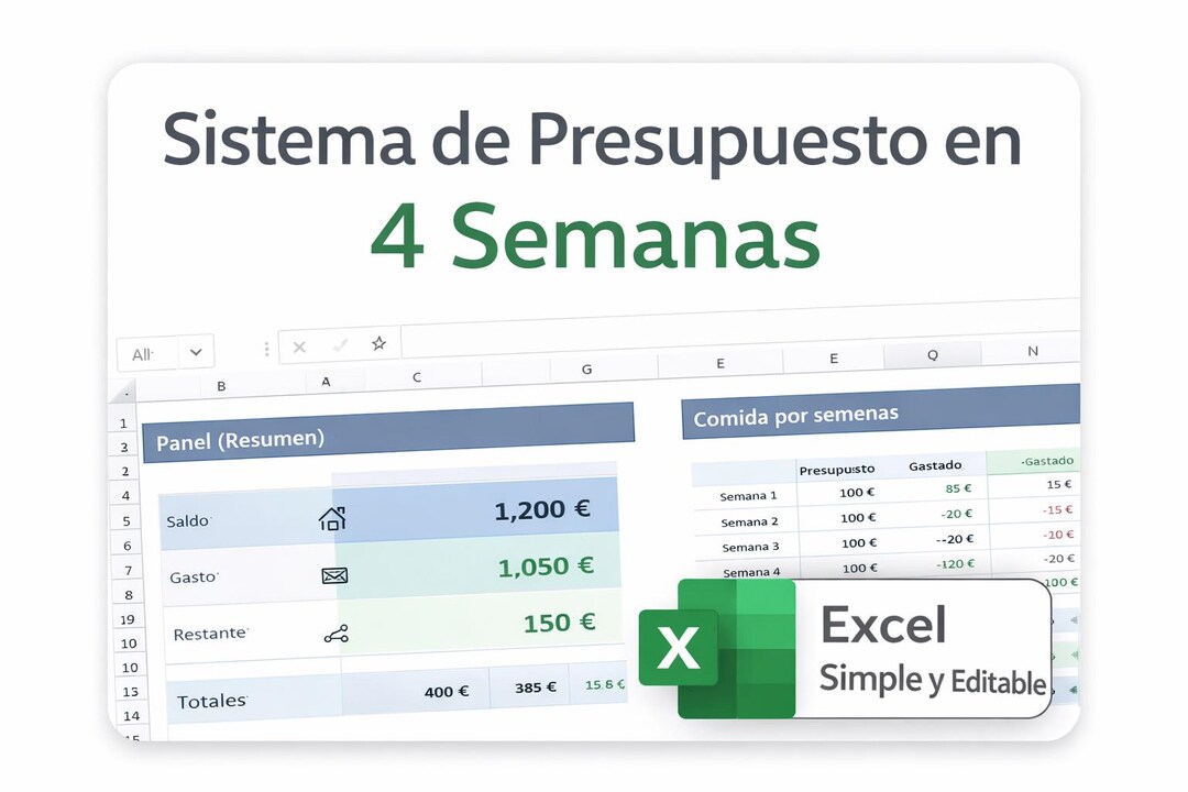 4-week Budgeting System – Simple and Editable Excel - Etsy