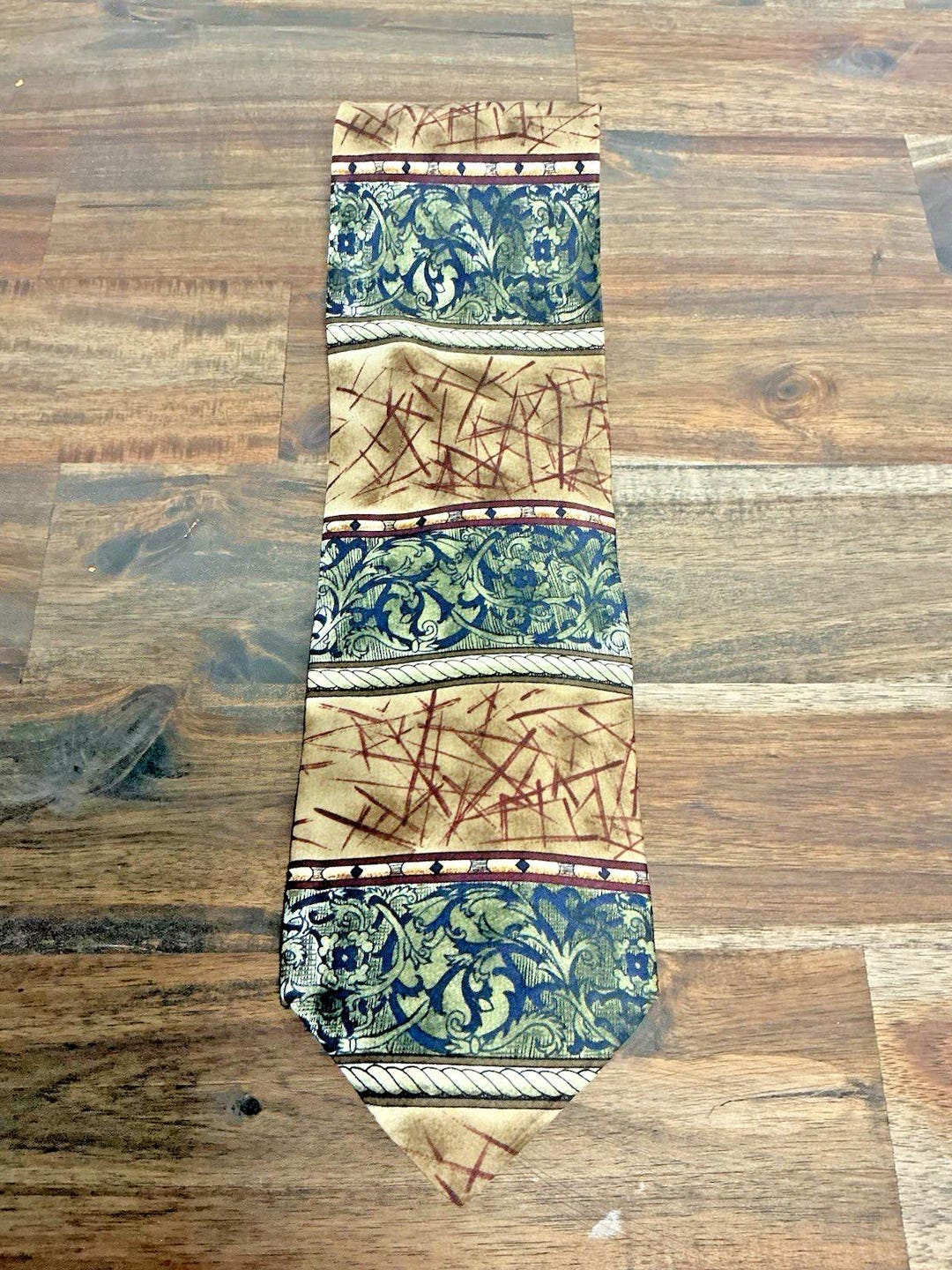 MOSA Vintage Multicolor Sandwashed Silk Tie 56x4 - Etsy