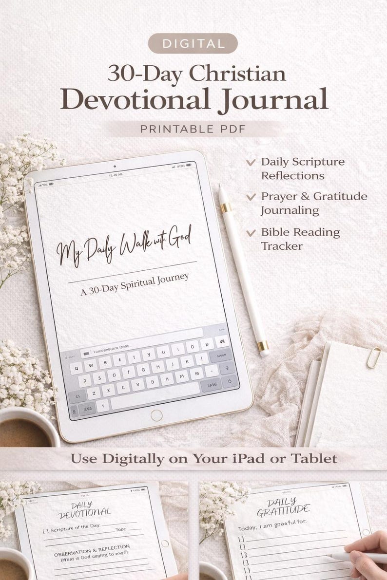 30-day Christian Devotional Journal Printable, Daily Prayer and ...