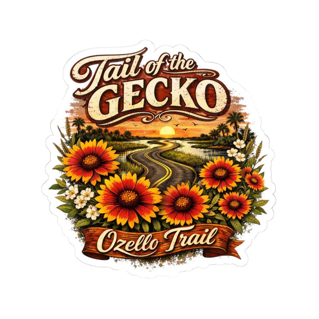Tail of the Gecko Flowers Ozello Trail Kiss-cut Sticker | Sunflower ...