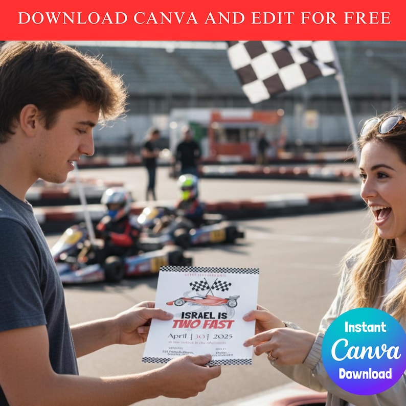 Fast One Invitation | Two Fast Invitation | Race Car Printable ...