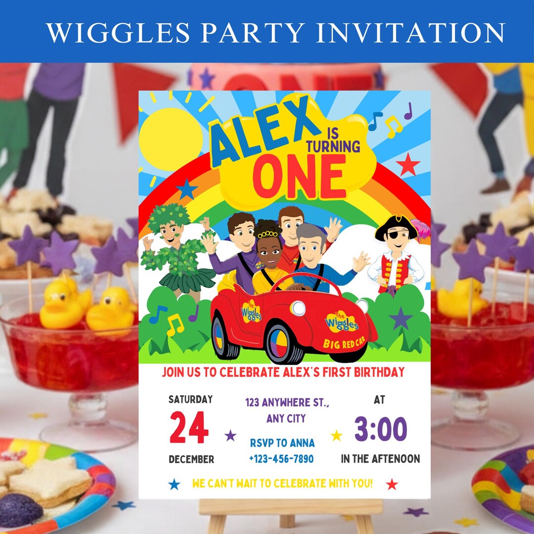 Wiggles Birthday Invitation | Editable Digital Template - Etsy