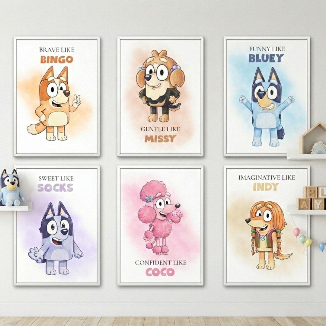 Bluey Affirmation Prints | 10 Poster Prints | Digital Downloads - Etsy UK