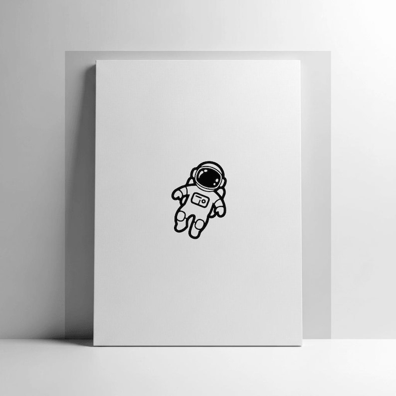 Retro Astronaut SVG, Minimalist Space Silhouette Clipart (digital ...