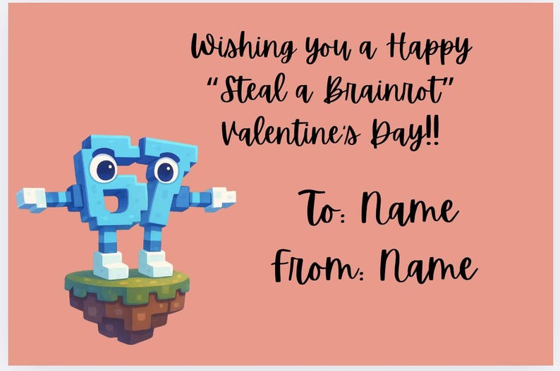 Steal a Brainrot Valentines - Etsy